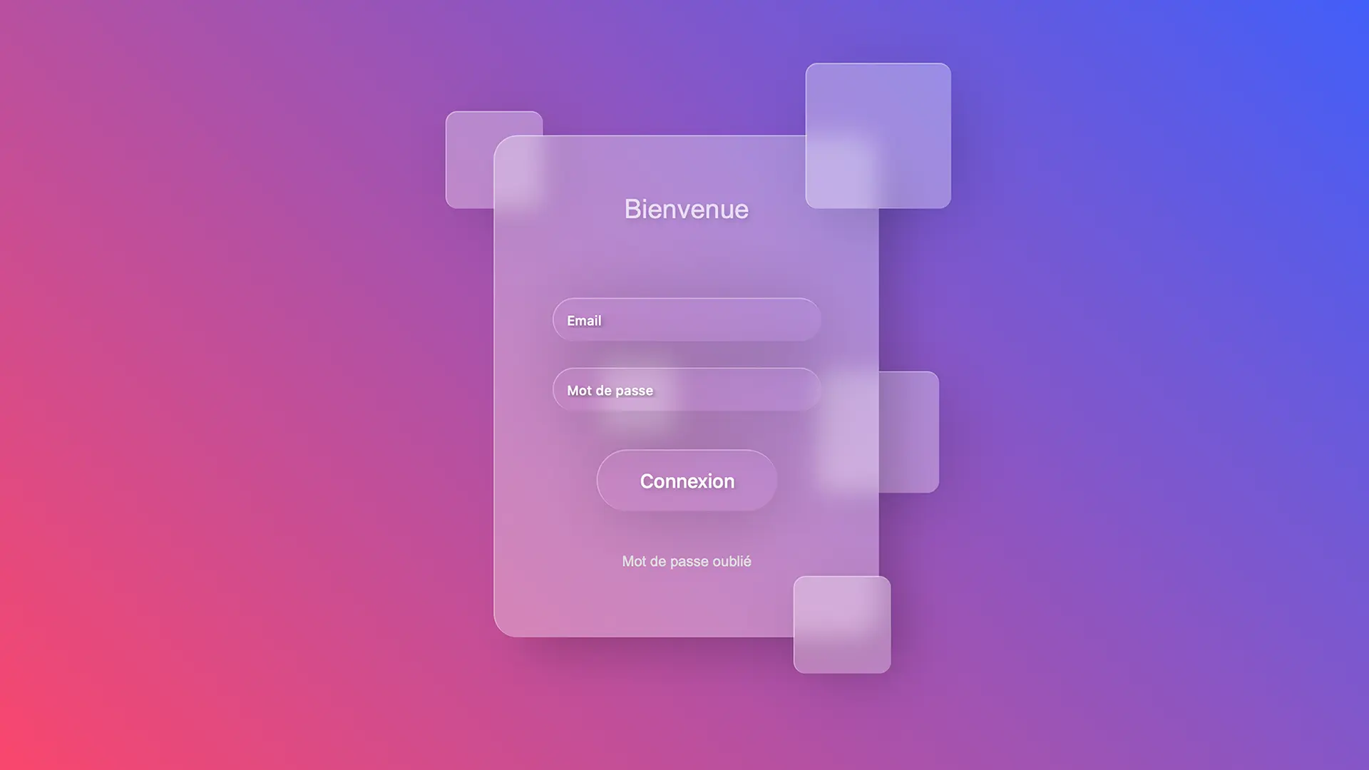 Creating a glassmorphic connection form in HTML and CSS