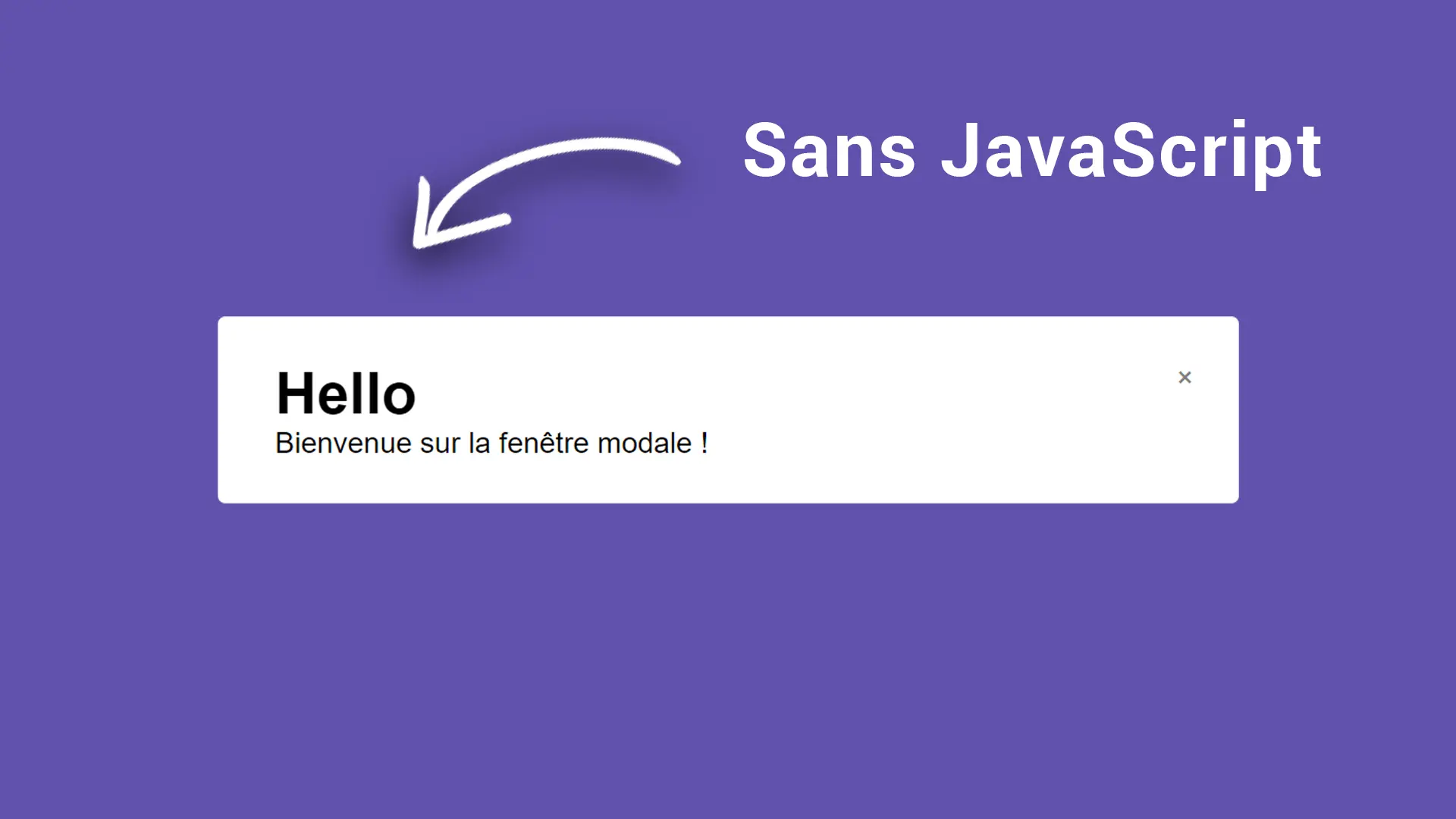 Creating a modal window without using JavaScript